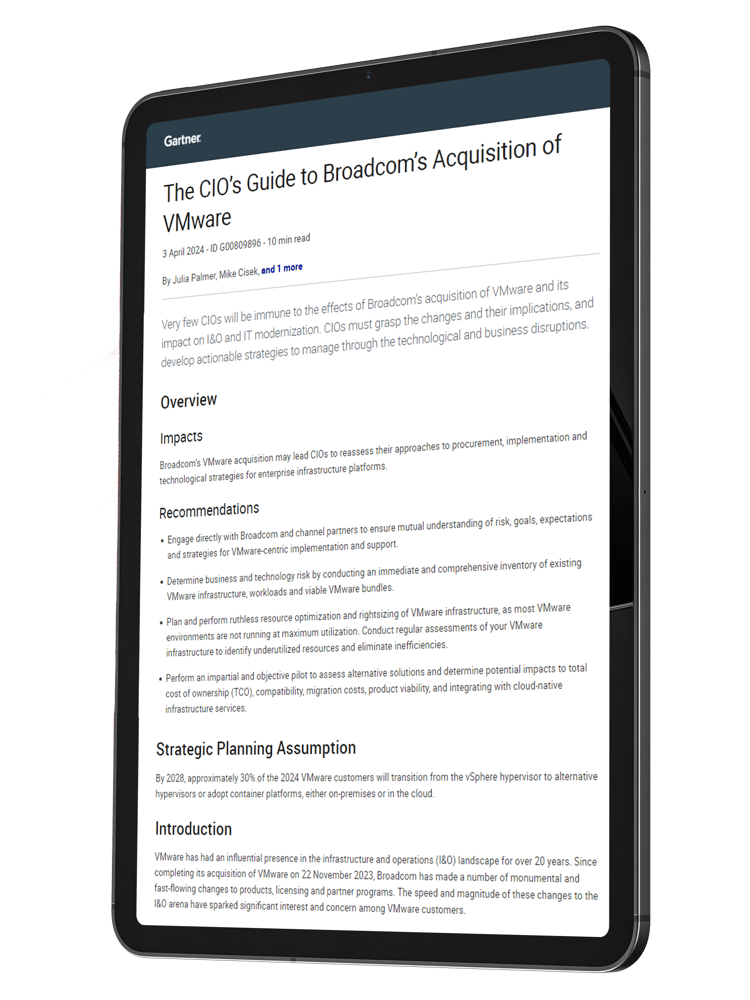 Get your copy of Gartner's guide to Broadcom and VMware